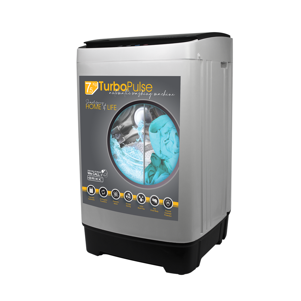 BRIKK 7.5kg Turbo Pulse Automatic Washing Machine (BFFAW-75KGRY)