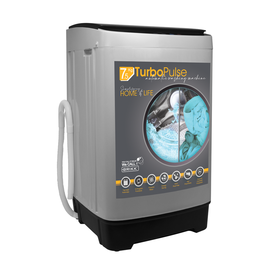 BRIKK 7.5kg Turbo Pulse Automatic Washing Machine (BFFAW-75KGRY)